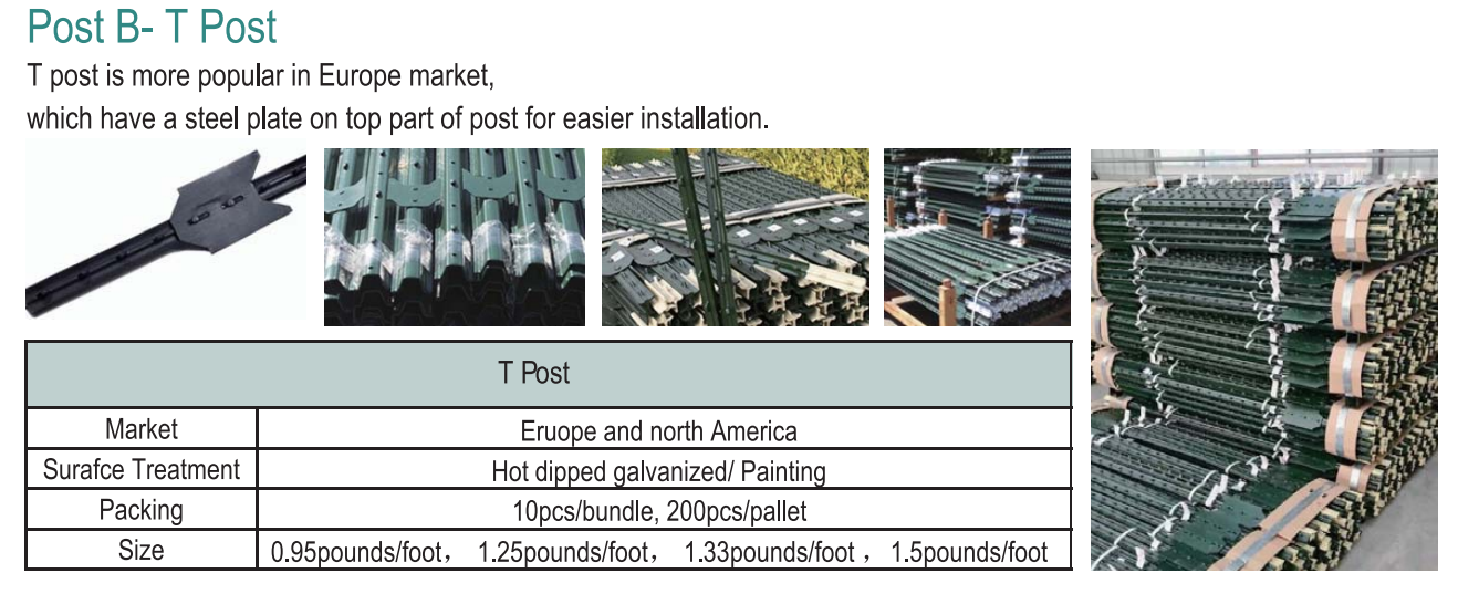 Galvanized 6 FT T Fence Steel Post for Big Farm - Buy Fence Post ...